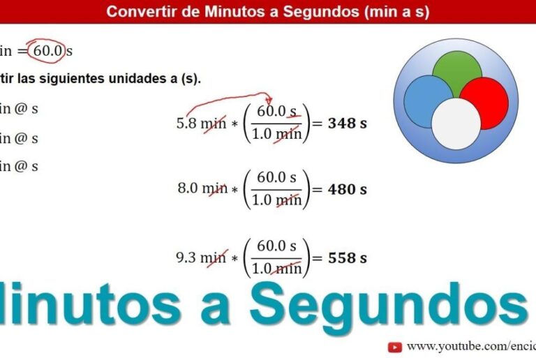 Cómo pasar de minutos a segundos